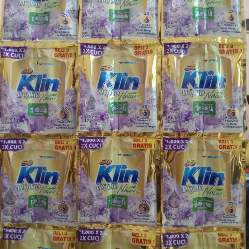 Jual 3 RENTENG/24 SACHET/48 DOUBLE SACHET SOKLIN LIQUID NATURE 2000 ...