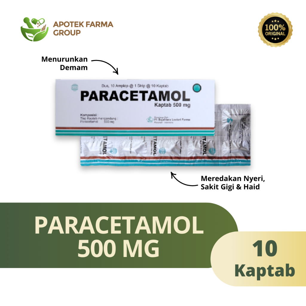 Jual (FREE BUBBLE WRAP) PARACETAMOL TABLET UNTUK DEMAM 1 STRIP ISI 10 ...