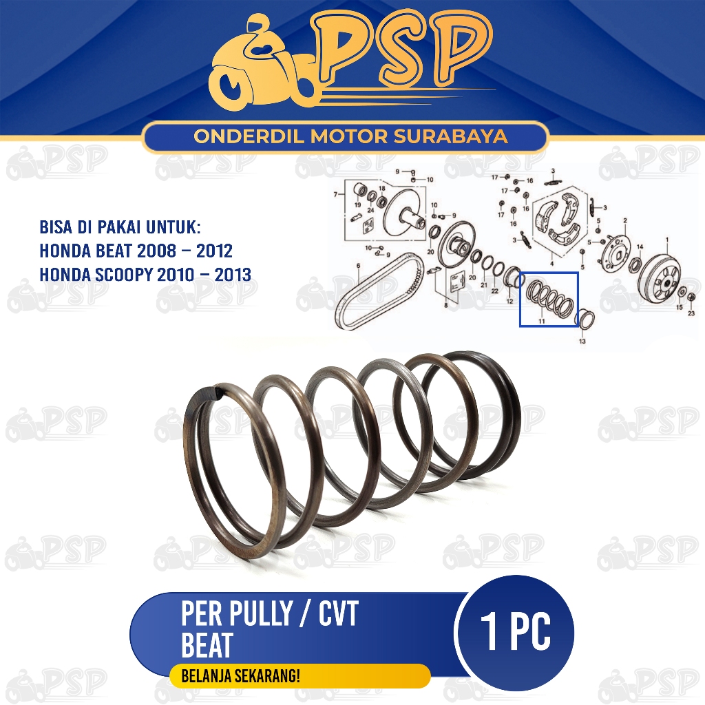 Jual Per Pully CVT Beat Standart - Peer Pir Puli Puley CVT Honda Beat ...