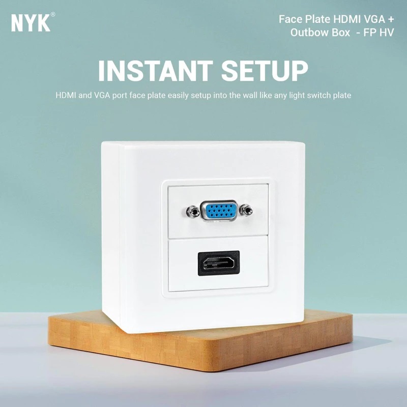 Jual NYK Wall Face Plate Socket hdmi & VGA Pasang di Dinding | Shopee ...