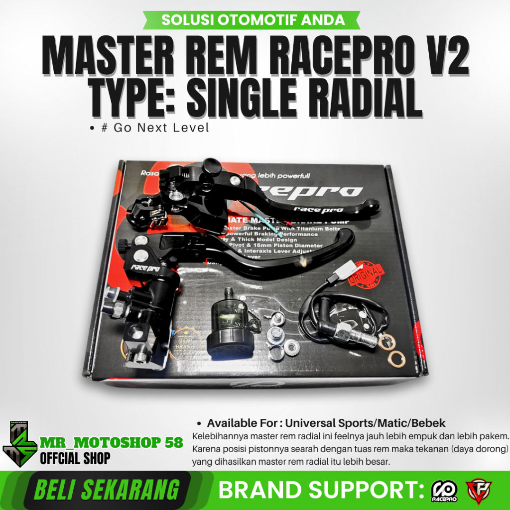 Jual RACEPRO MASTER BRAKE PUMP MASTER REM RACEPRO V2 FULSET LENGKAP ...