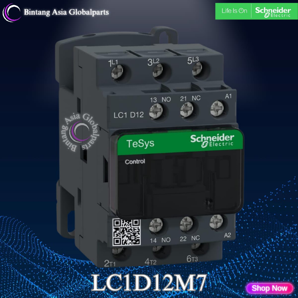 Jual Kontaktor 3p 12a Schneider LC1D12M7 220v Original / Kontaktor 3 Phase 12 Ampere LC1D12 ...