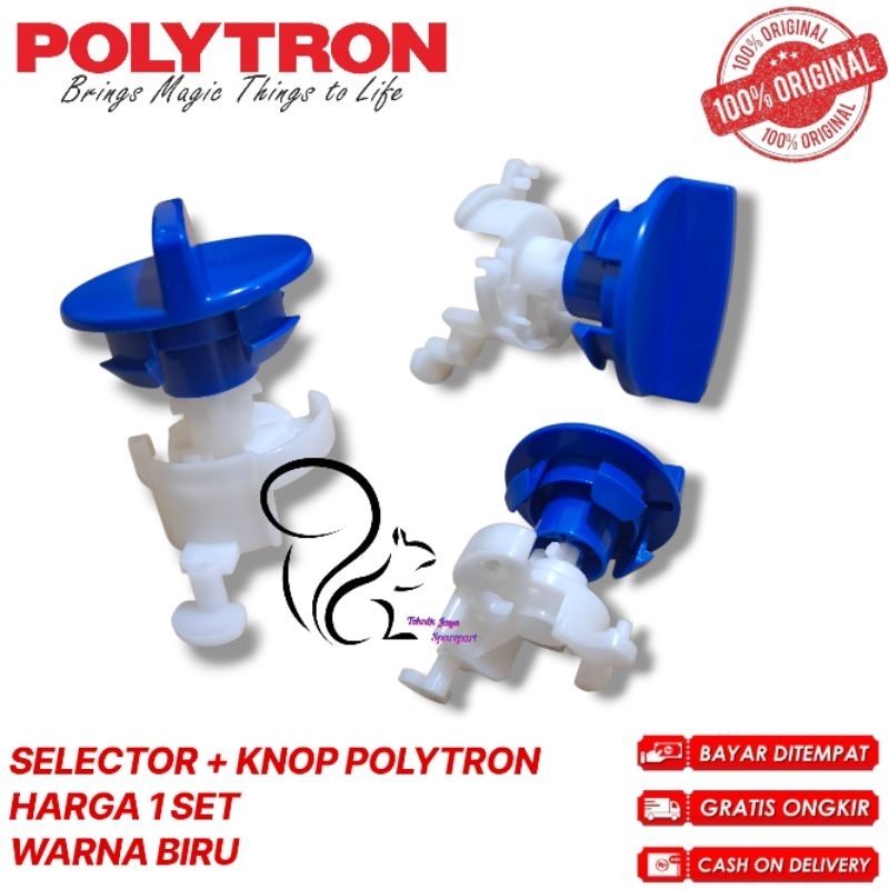 Jual 1 SET SELECTOR + KNOP BIRU PEMBUANGAN AIR MESIN CUCI POLYTRON 2 ...