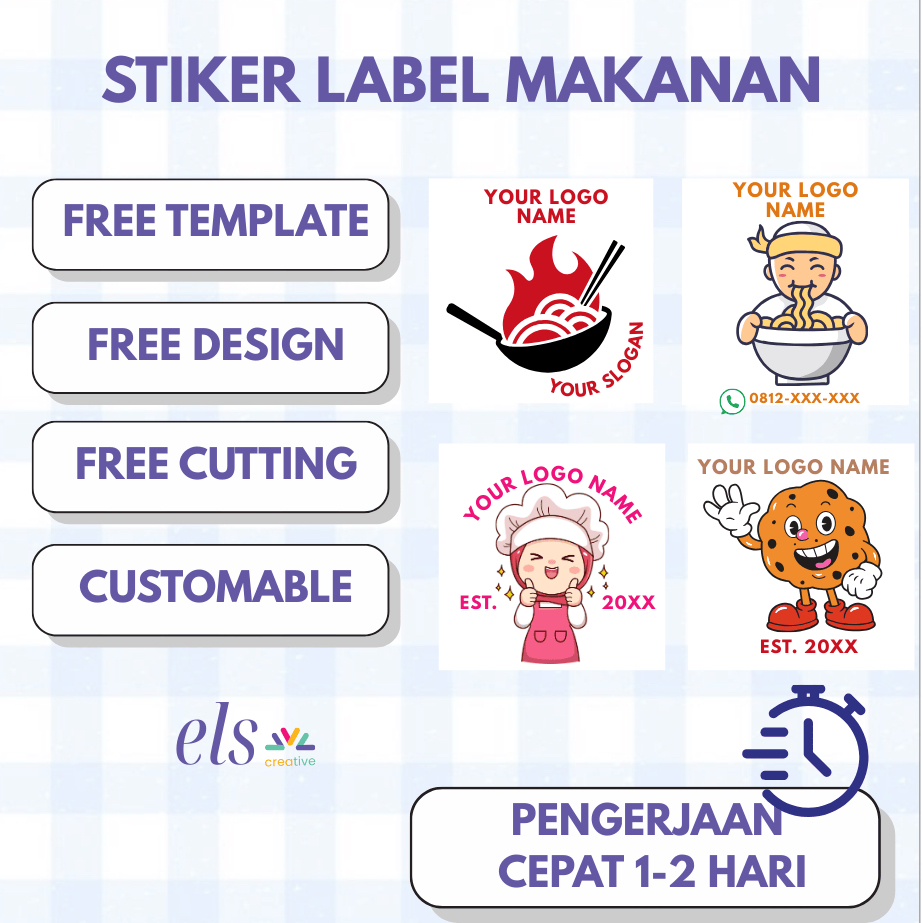 Jual Stiker Label Makanan Bisnis Business Sticker Logo Makanan Minuman ...