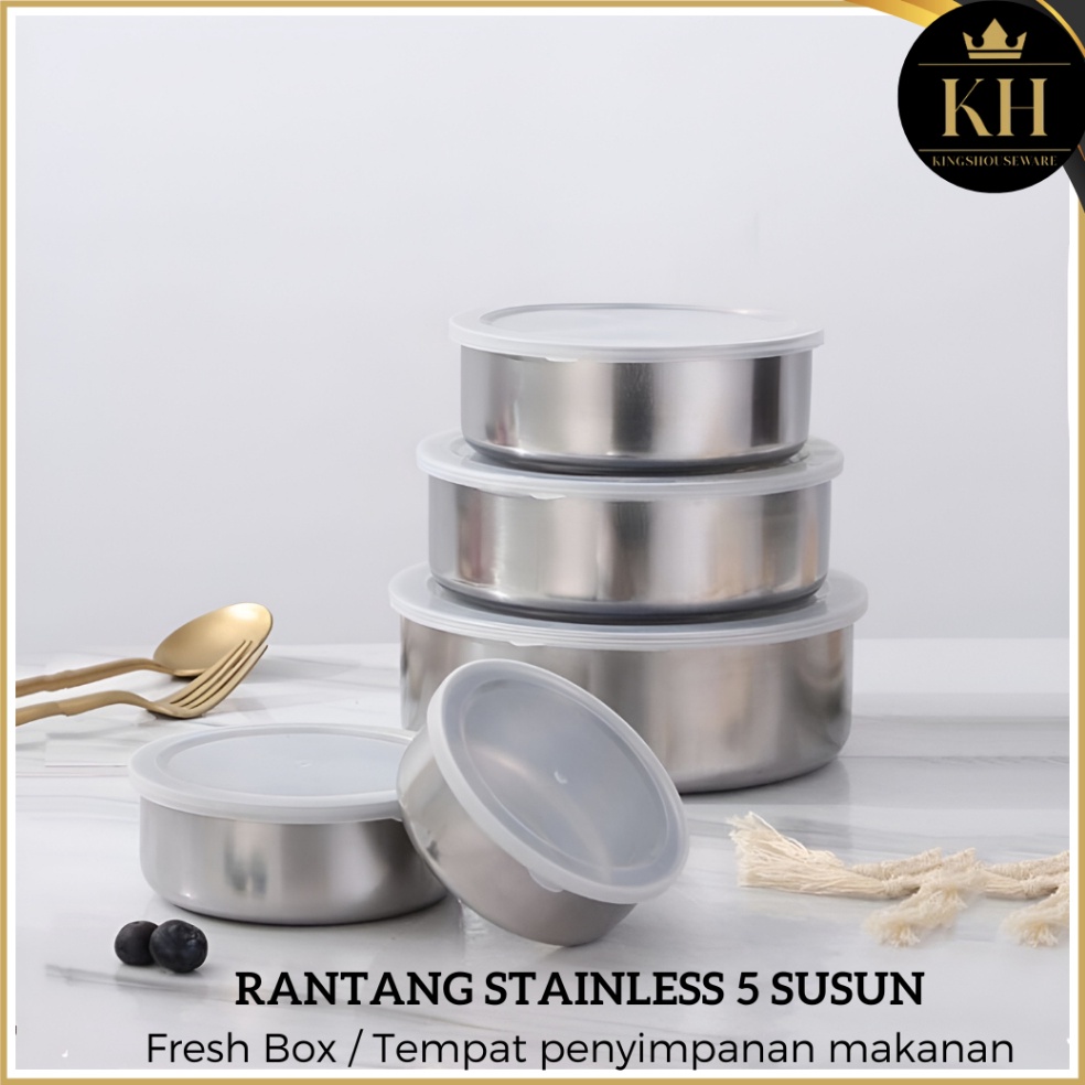 Jual 55 ready Kh RANTANG STAINLESS 5 SUSUN FRESH BOX STAINLESS 5 SUSUN ...