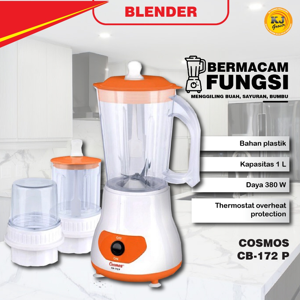 Jual COSMOS Blender CB 172 P - Blender Plastik 1 Liter 3in1 | Shopee ...