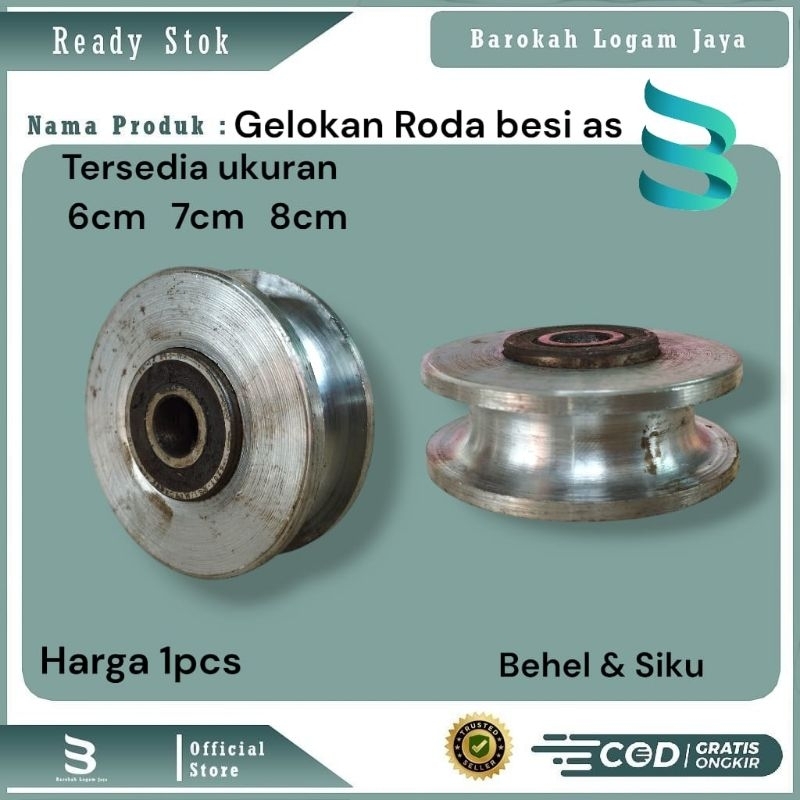 Jual Roda Besi As tanpa Catok bonus bearing 2 | roda pagar besi ...