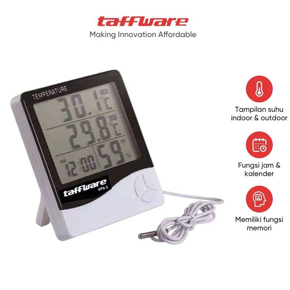 Jual Taffware Alat Pengukur Suhu Humidity Digital Temperature Meter ...