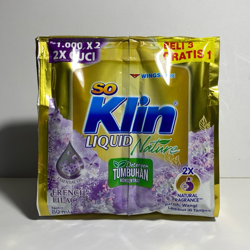 Jual SOKLIN LIQUID DETERGENT NATURE 80 ML Detergen Tumbuhan Konsentrat ...