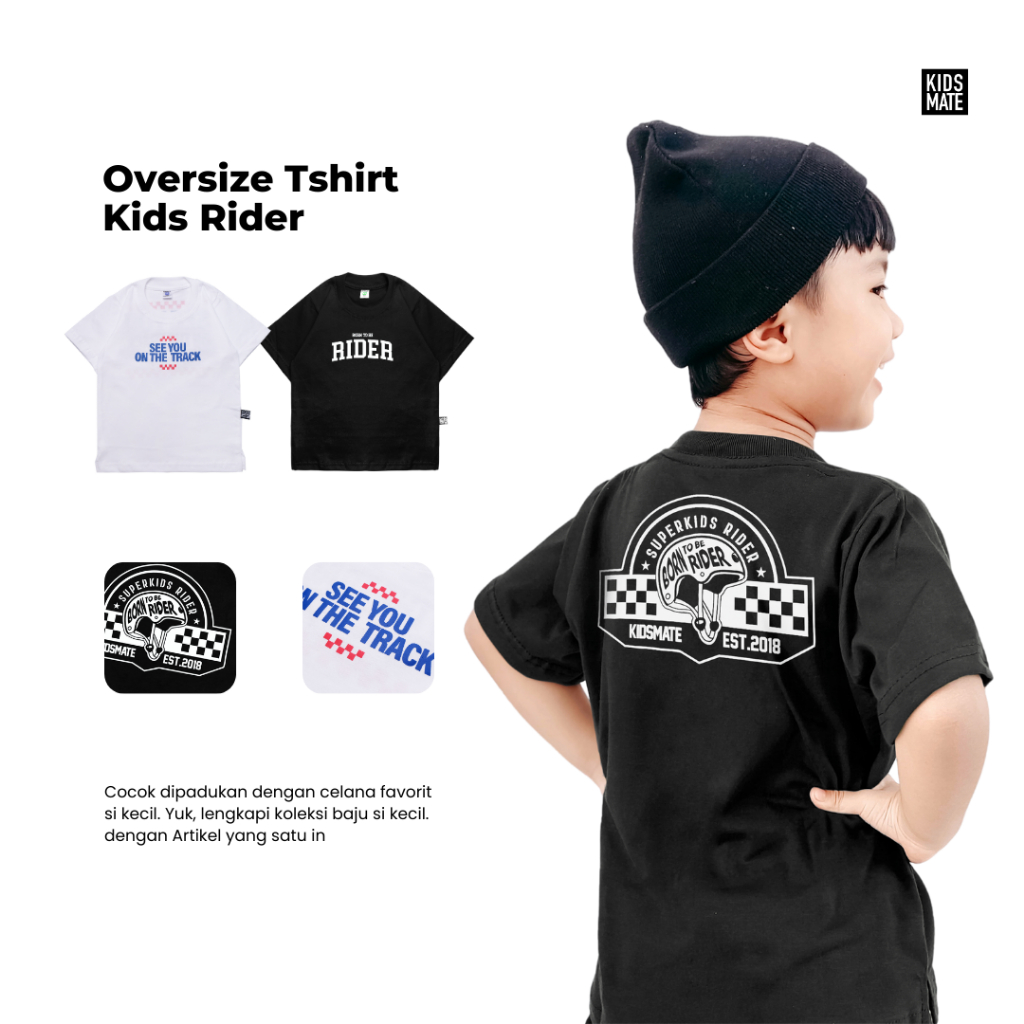 Jual T-shirt Oversize Kids Rider by Kidsmate | Shopee Indonesia
