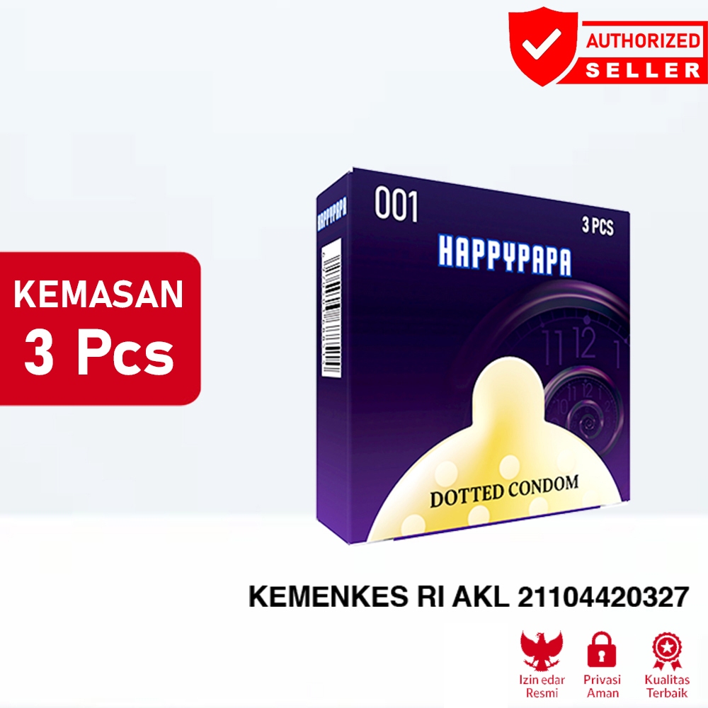 Jual Kondom Happypapa 001 Bergerigi Sensasi Dingin Tahan Lama - Isi 3 ...