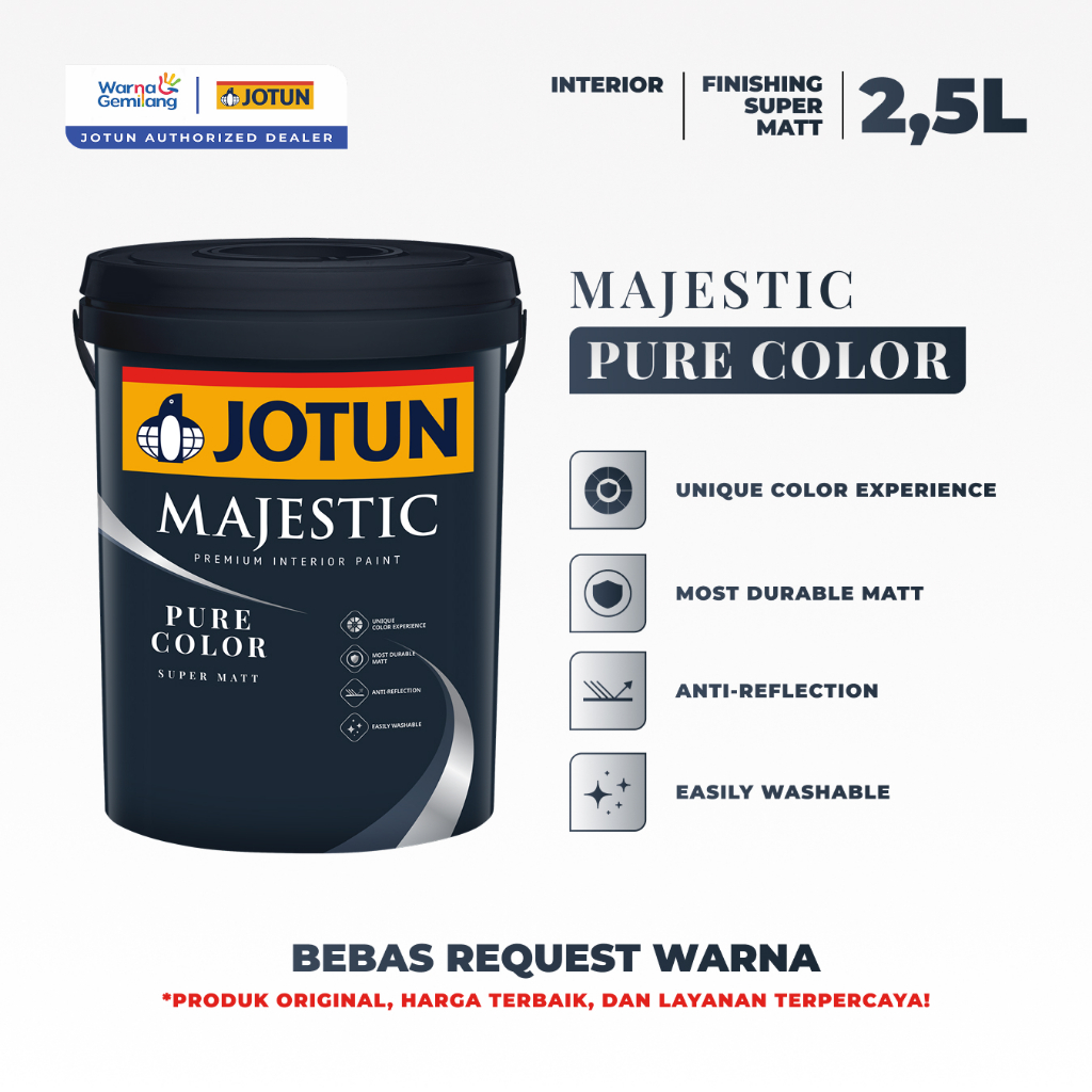 Jual Jotun Majestic Pure Color 2,5 L | Cat Dinding Premium Super Matt ...