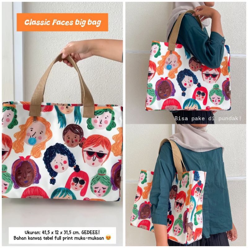 Jual Big Bag Classic Faces, Party Faces, Fancy Faces Black, Black Faces ...
