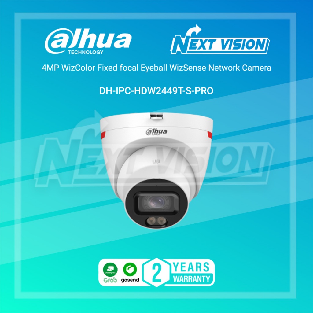 Jual DH-IPC-HDW2449T-S-PRO - DAHUA IP 4MP WIZSENSE COLOR TURRET CAMERA | Shopee Indonesia