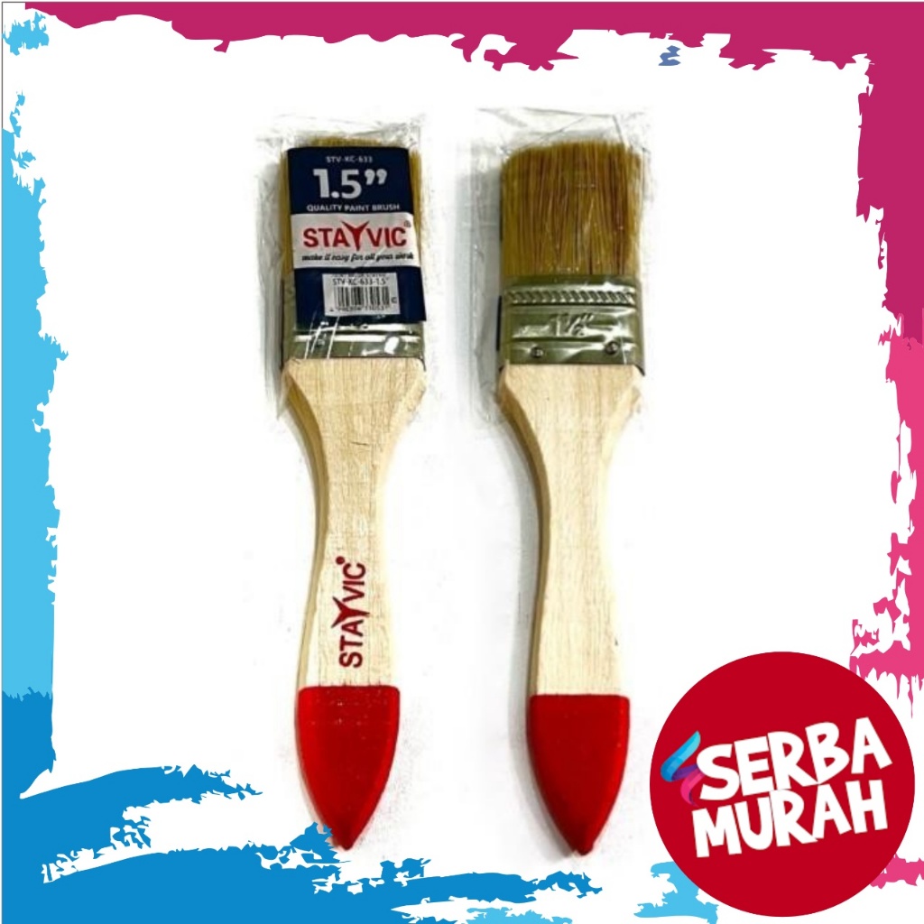 Jual Stayvic Kuas Cat 1.5 inch Ecer per Pcs Halus Lembut Tidak Rontok ...