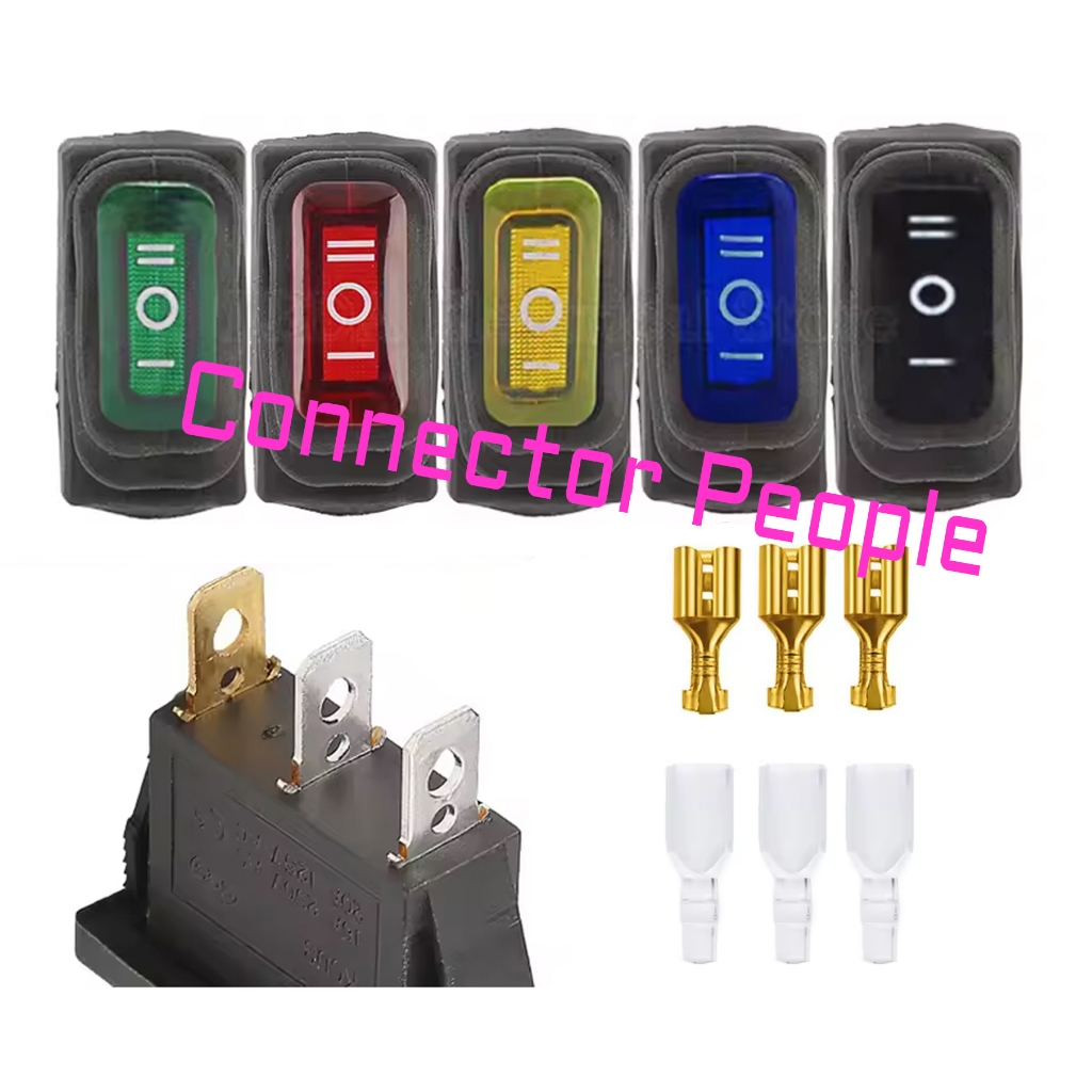 Jual Saklar Waterproof Kecil Lampu ON OFF ON AC 3 Pin Rocker Switch ...