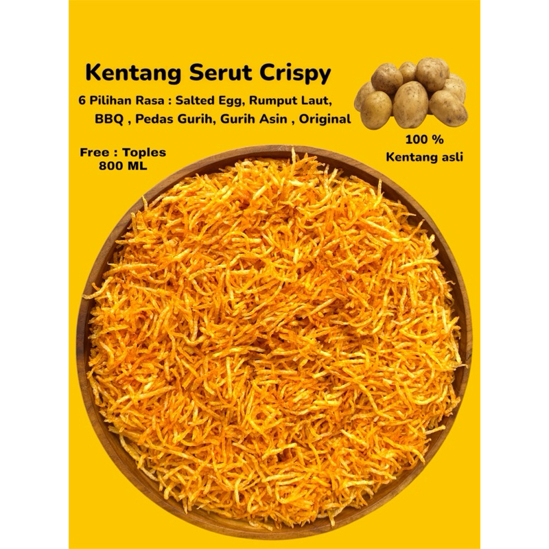Jual KENTANG SERUT CRISPY 1 Toples 800 ML Aneka Rasa | Shopee Indonesia