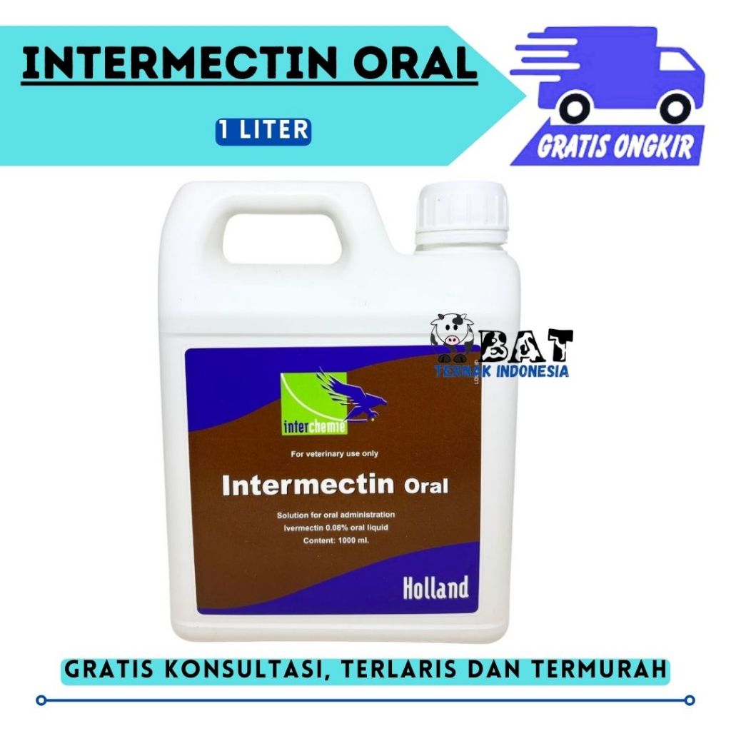 Jual INTERMECTIN ORAL 1 LITER - Obat Kutu Skabies Gudik Pinjal Cacing ...