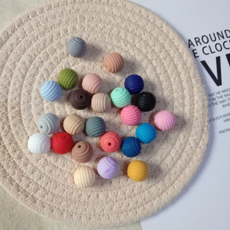 Jual [ISI 5 PCS] Manik - Manik Silikon Ulir Manik DIY Tali Teether Tali ...