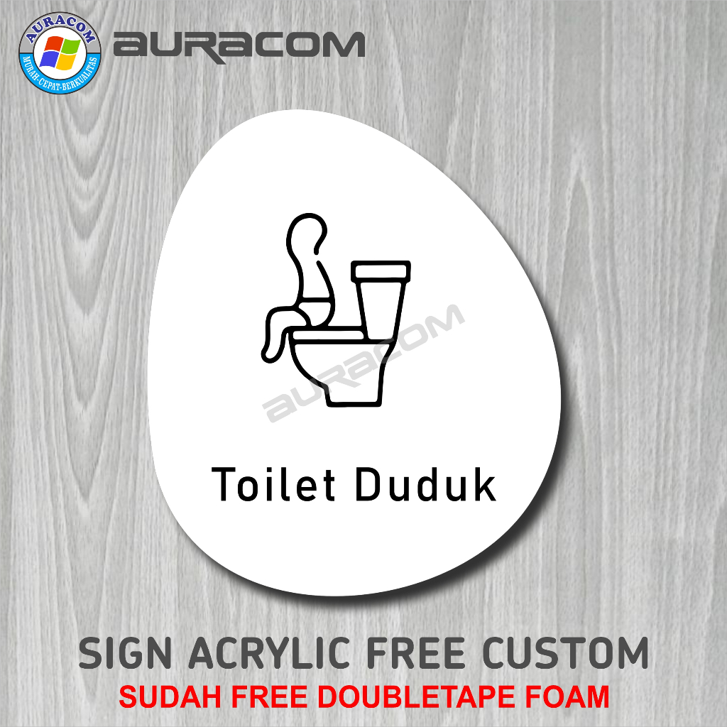 Jual Tulisan Toilet Duduk Sign Board Akrilik Tempel Dinding Papan ...