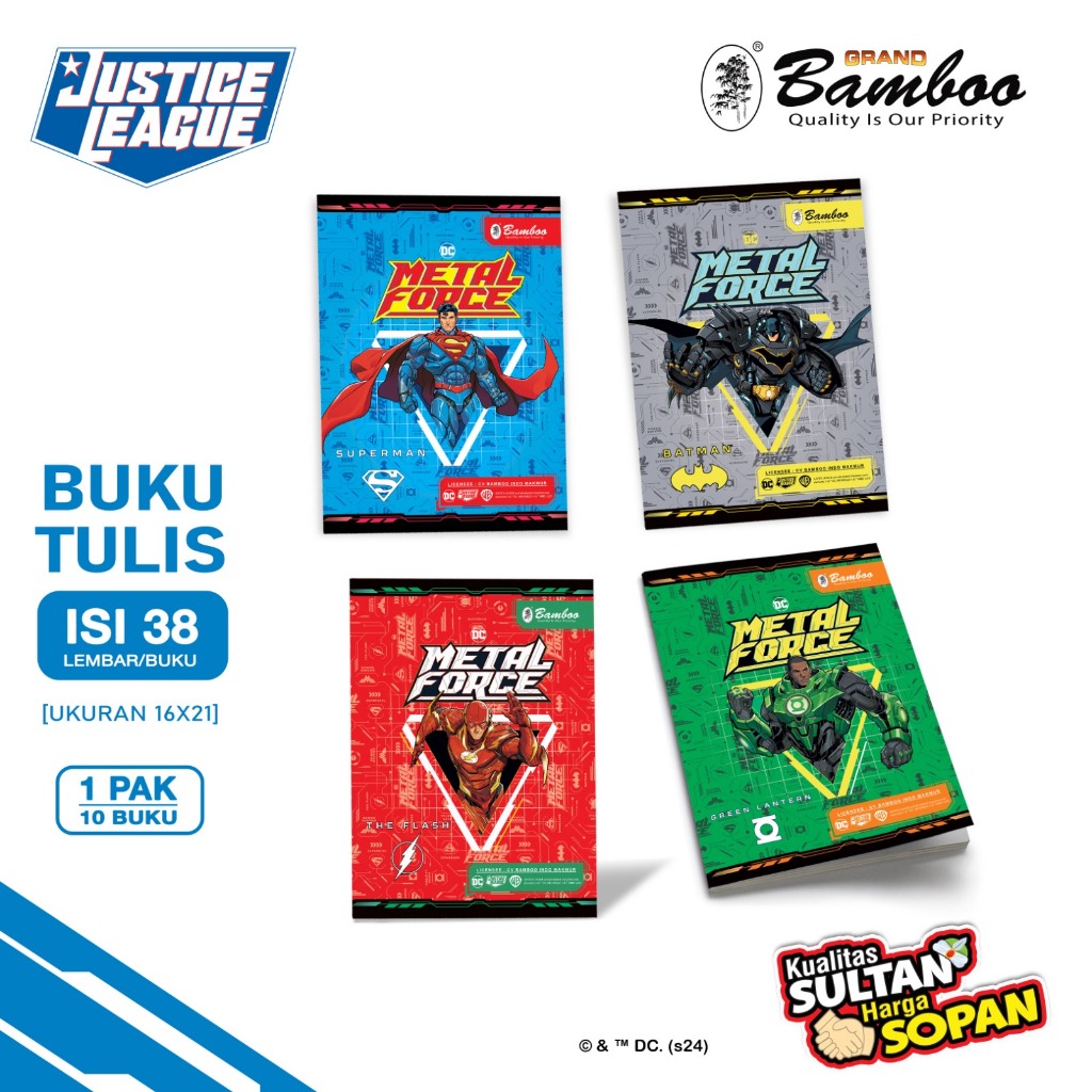 Jual Bamboo Buku Tulis Kwarto 38 Metal Force [1 pak/10 buku] Ukuran ...