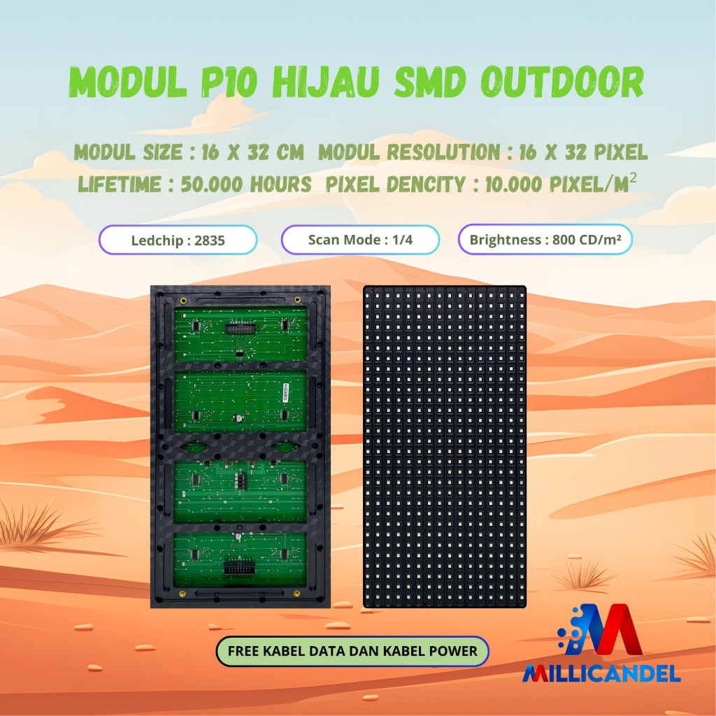 Jual PANEL MODUL MODULE P10 SMD OUTDOOR MERAH HIJAU PUTIH BIRU KUNING ...