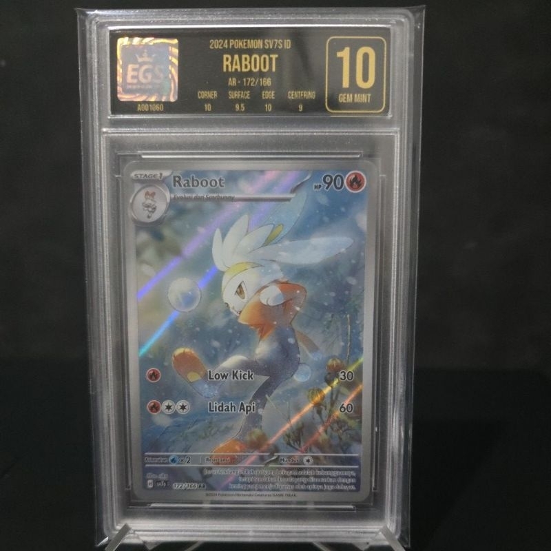 Jual raboot ar original kartu pokemon tcg indonesia slab asli grading egs 10 gem mint | Shopee ...