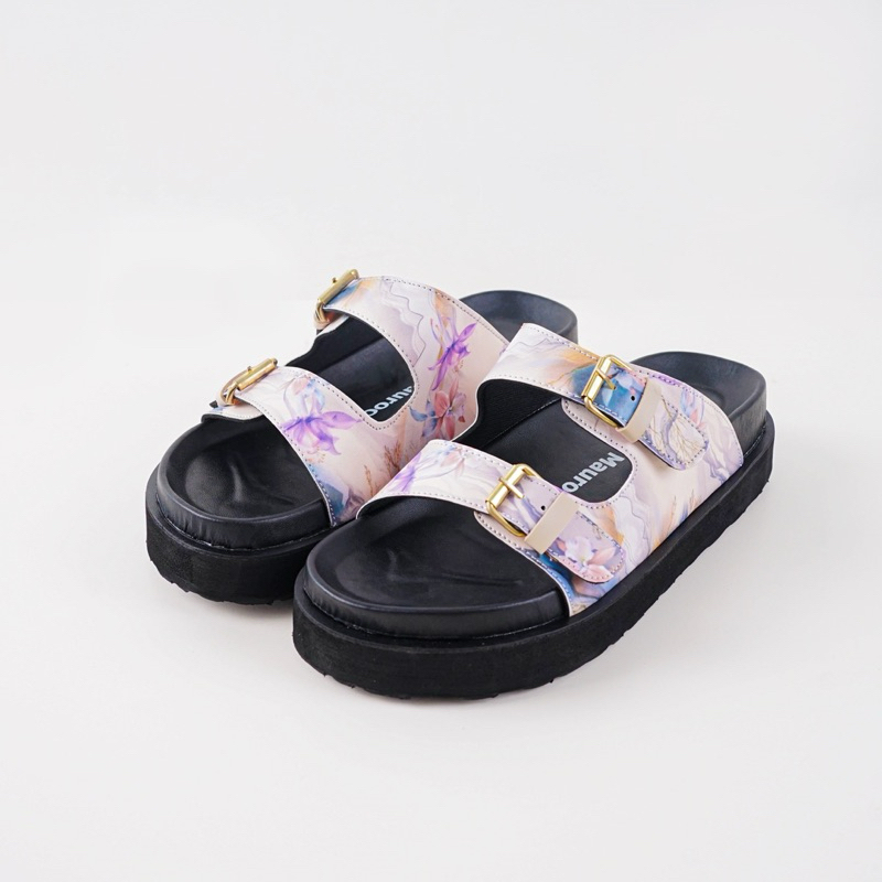 Jual Mauroco - Veluna Sandal Wanita Kekinian Motif Bunga – Sandal Slip ...