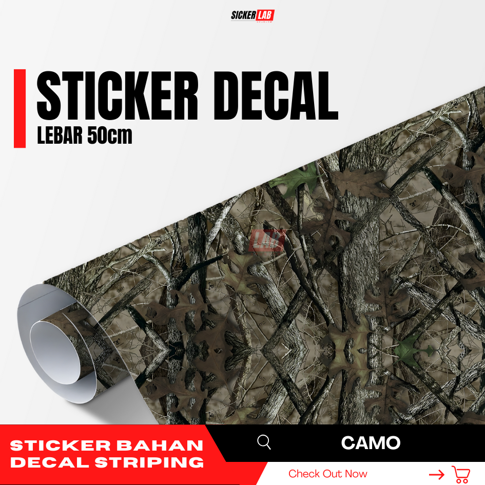 Jual STICKER BAHAN STRIPING DECAL MOTIF CAMO KAMUFLASE RANTING DAUN ...