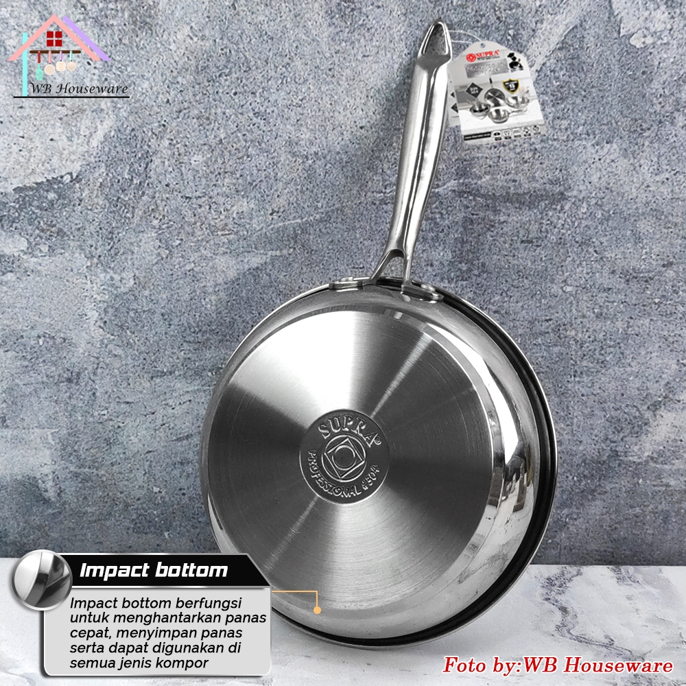 Jual NEW SUPRA Panci Fry Pan 24cm + tutup kaca viliron chef one series ...