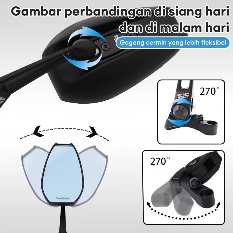 Jual New Product Spion Motor Cermin Biru Dan Putih Anti Silau/ Spion ...