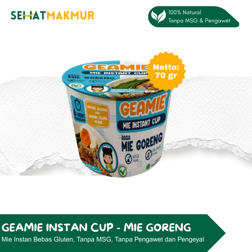 Jual Geamie Instant Cup - Mie Goreng (Mie Instant Sehat Tanpa MSG ...