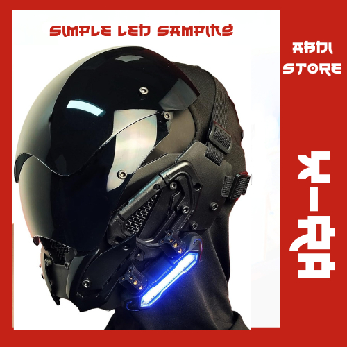 Jual helm cyberpunk, topeng / cosplay helmet cyber punk led , topeng ...