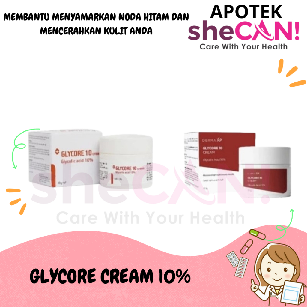 Jual Glycore Cream 10 % krim Mencerahkan Kulit | Shopee Indonesia