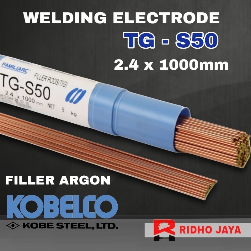 Jual Kawat Las Besi Tig Argon TG-S50 2.4 x 1000 mm Familiarc Kobelco 1Kg | Shopee Indonesia