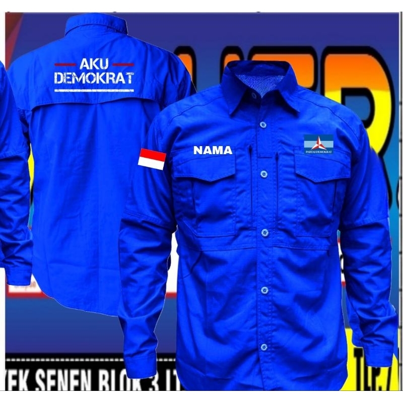 Jual kemeja tactical partai DEMOKRAT kemeja partai DEMOKRAT baju partai ...
