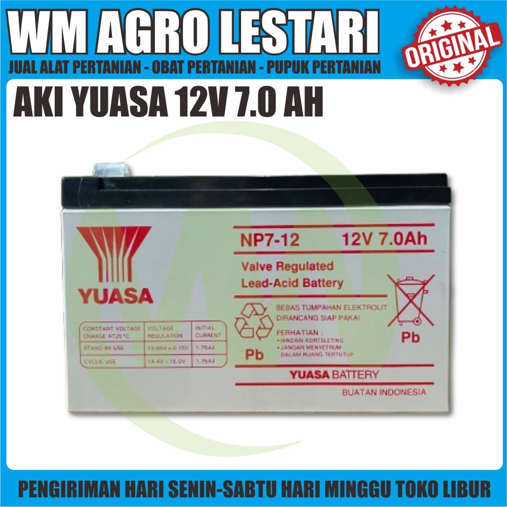 Jual Aki YUASA 12V 7AH Original ACCU tangki pompa semprot elektrik UPS ...