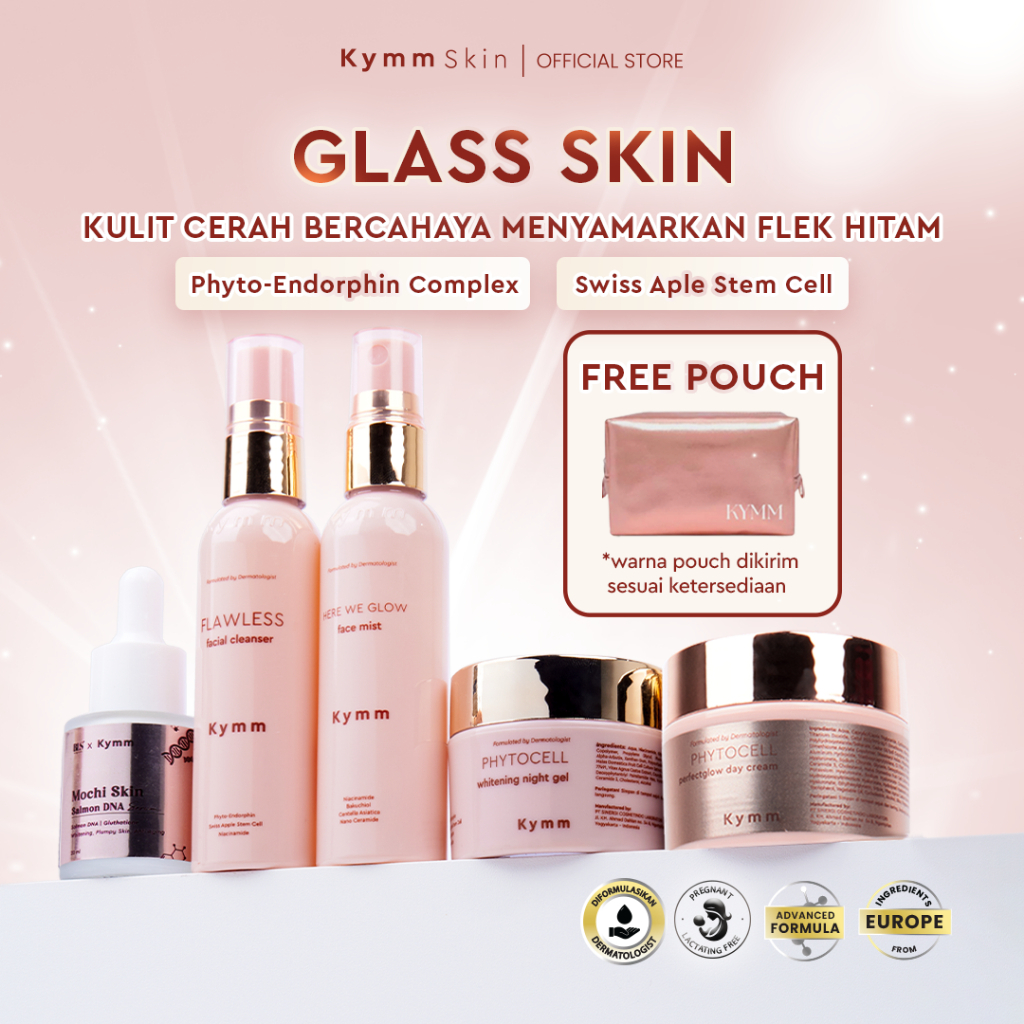 Jual [LIVE] KYMM SKIN Glass Skin Package [5pcs + Pouch] with Phytocell ...