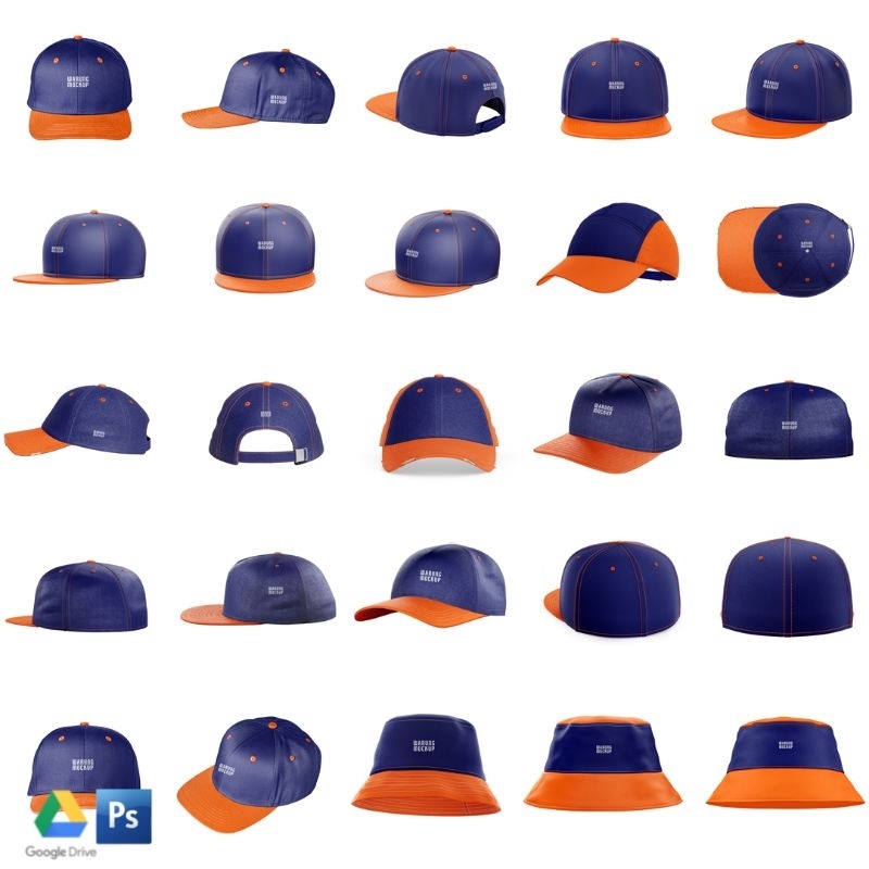 Jual MOCKUP TOPI - SNAPBACK CAP PART 2 - TIFF / PSD - SMART EDITABLE 100% | Shopee Indonesia