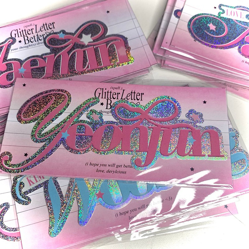 Jual (pre-order min beli 2pcs) sticker glitter letter better free ...