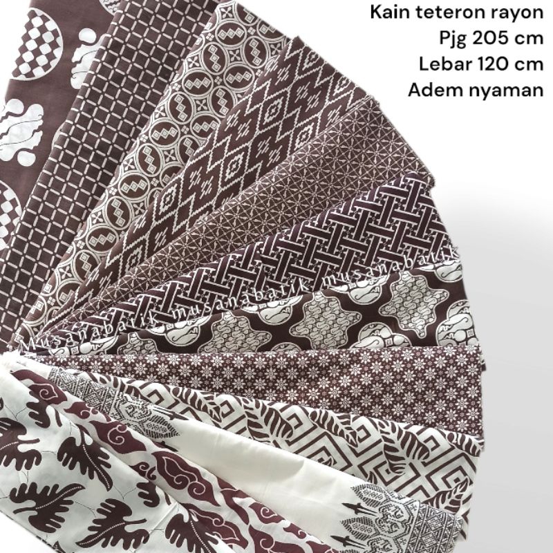 Jual kain batik coklat putih bahan teteron rayon batik 1 warna dua ...