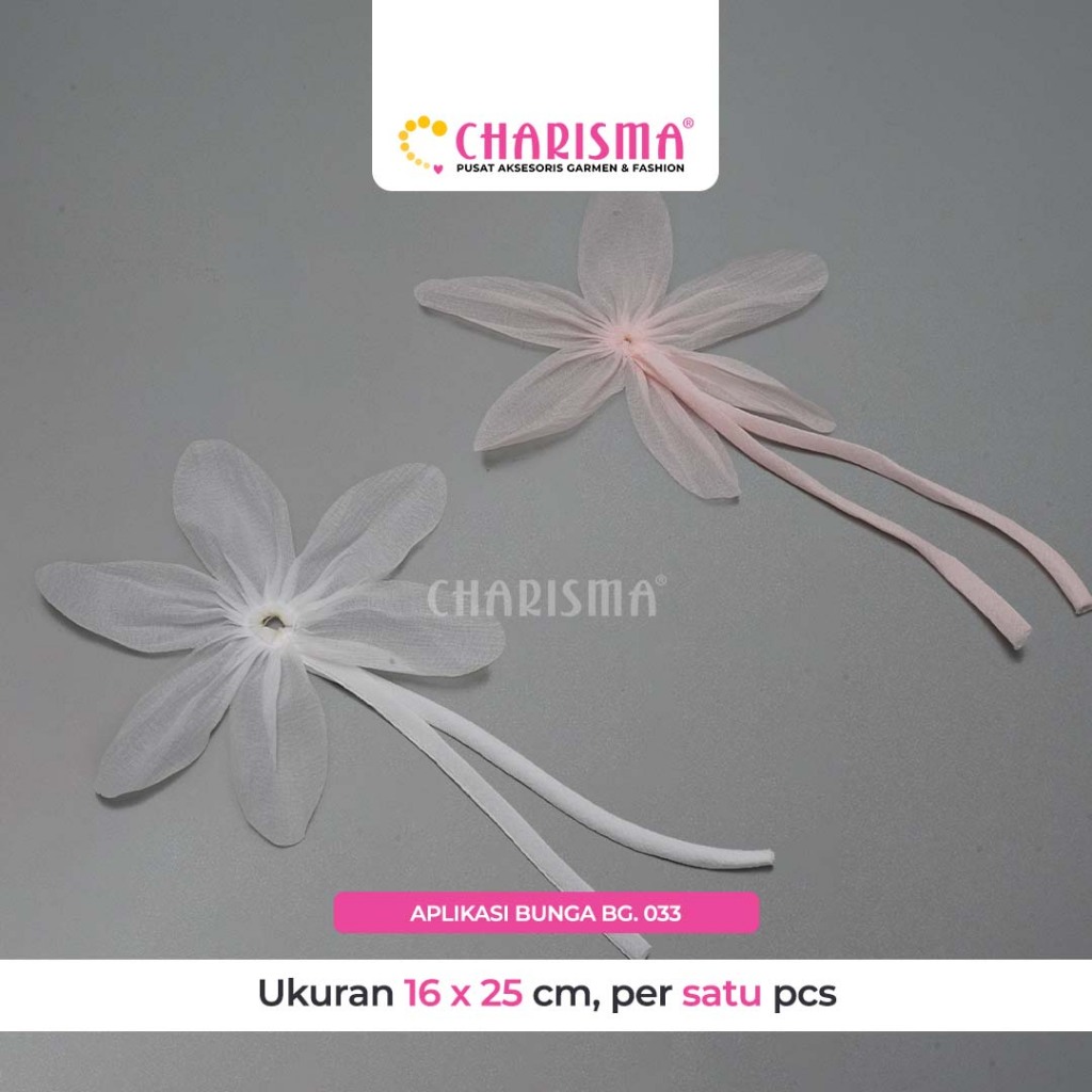 Jual Charisma Aplikasi Bunga Tali Organza BG 033 - Aplikasi Bordir ...