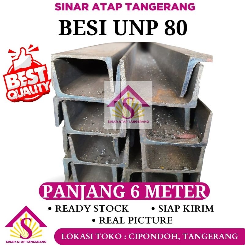 Jual Besi Kanal U / Besi Unp 80 Panjang 6 Meter | Shopee Indonesia