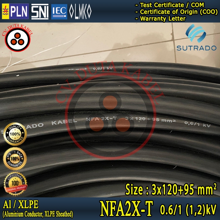 Jual Kabel NFA2X-T 3x120 mm2+95 mm2 SUTRADO / MERINDO (Twisted Cable ...