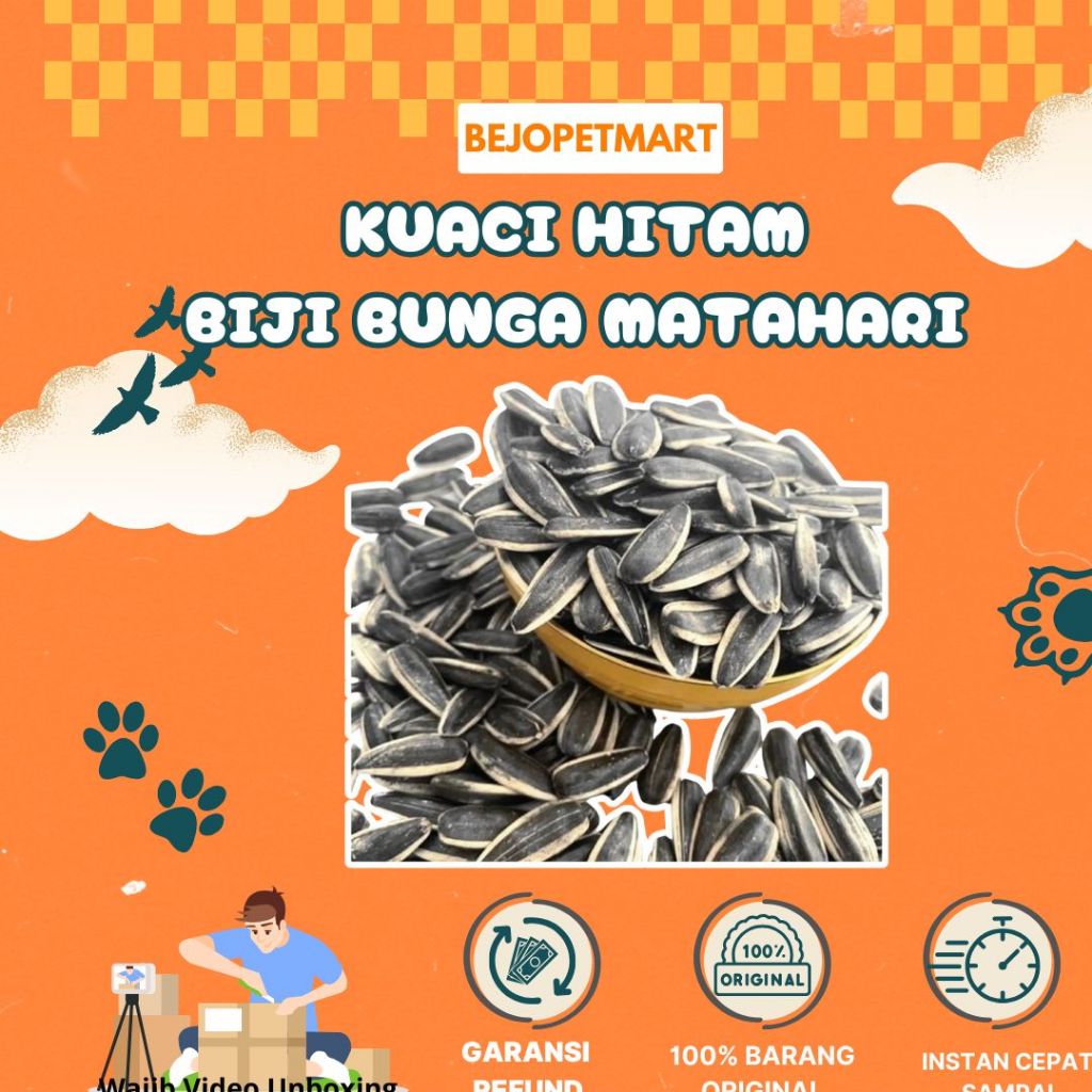 Jual Kuaci Hitam BIJI KUACI KWACI HITAM SUN SEED BUNGA MATAHARI | PAKAN ...