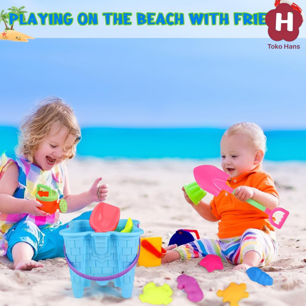 Jual HTH Mainan Ember Pantai Jala Dengan Cetakan Pasir Sekop Radsocken ...