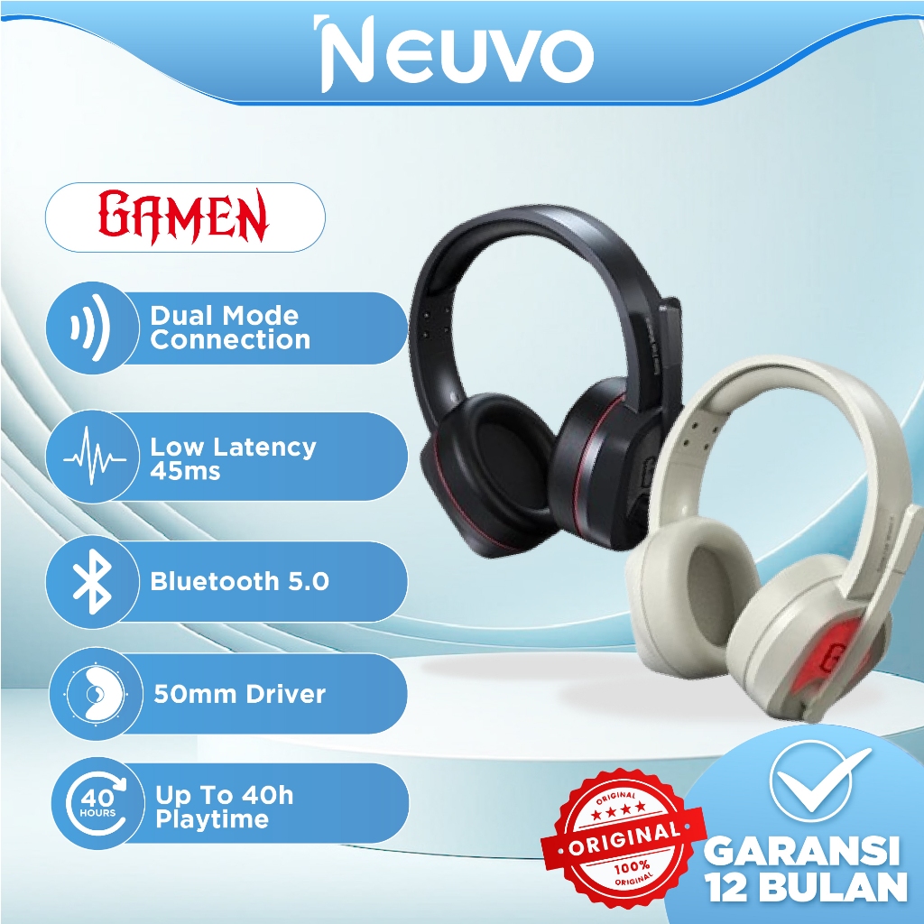 Jual GAMEN Headset Wireless Bluetooth 5.0 Gaming Dual Mode Connection ...