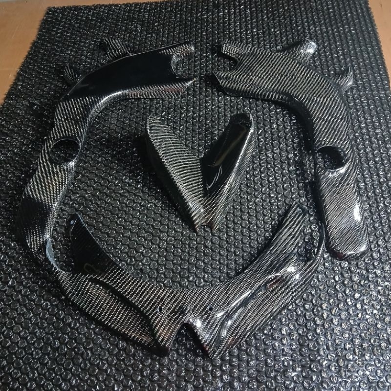Jual zx25r zx25rr part carbon kevlar twill hexagon forged merah hijau ...