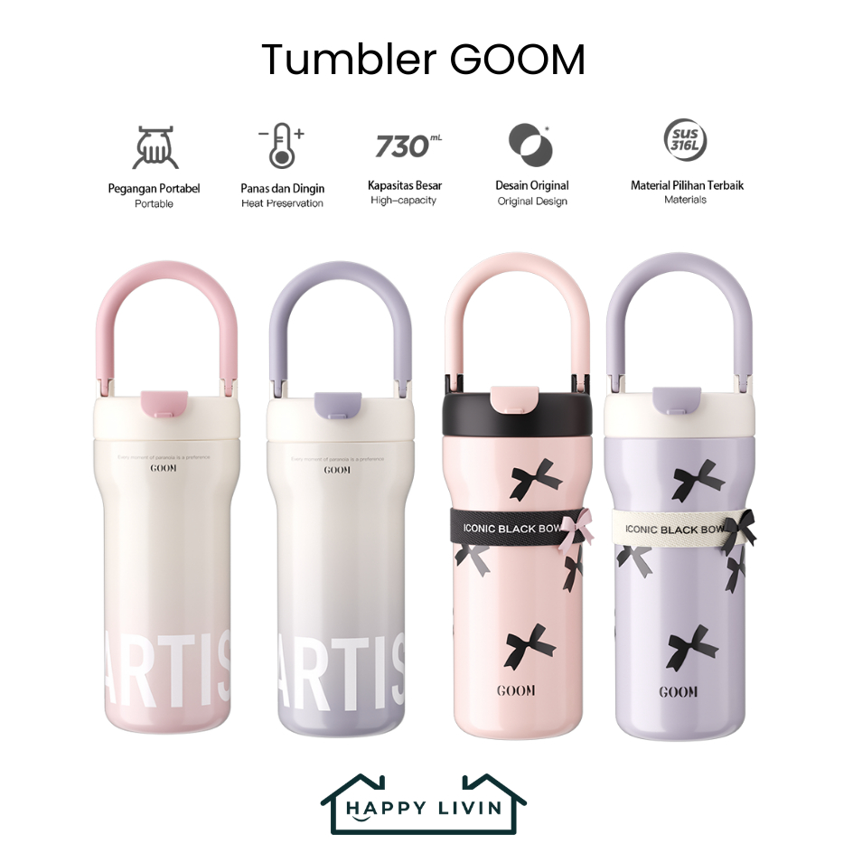 Jual GOOM Tumbler Carrying Cup Botol Minum 730ML Tahan Dingin Panas ...