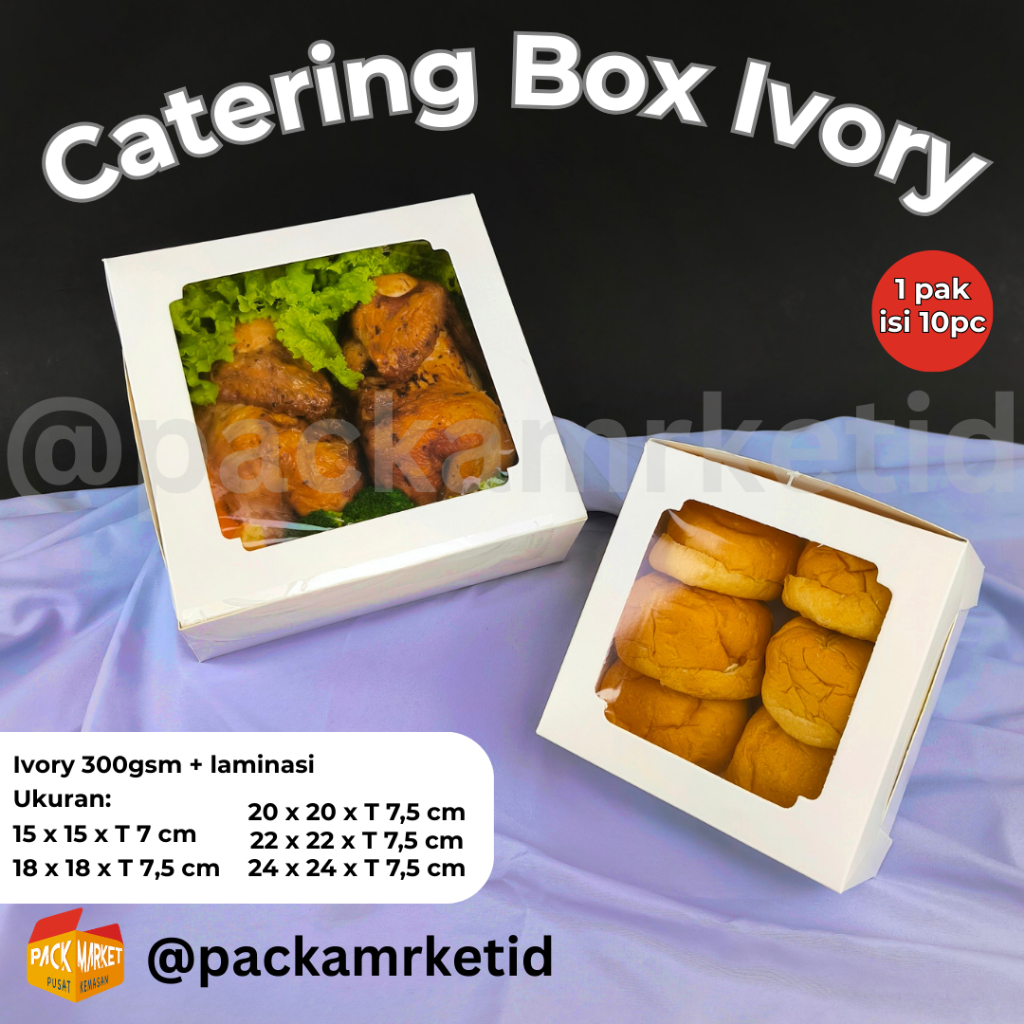 Jual Katering Box IVORY - ukuran 15, 18, 20, 22, 24 - 1 pak isi 10pc ...